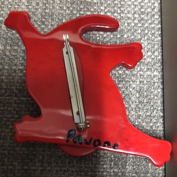 Jewelry | Bakelite Red Falling Cat Pinbrooch | Poshmark